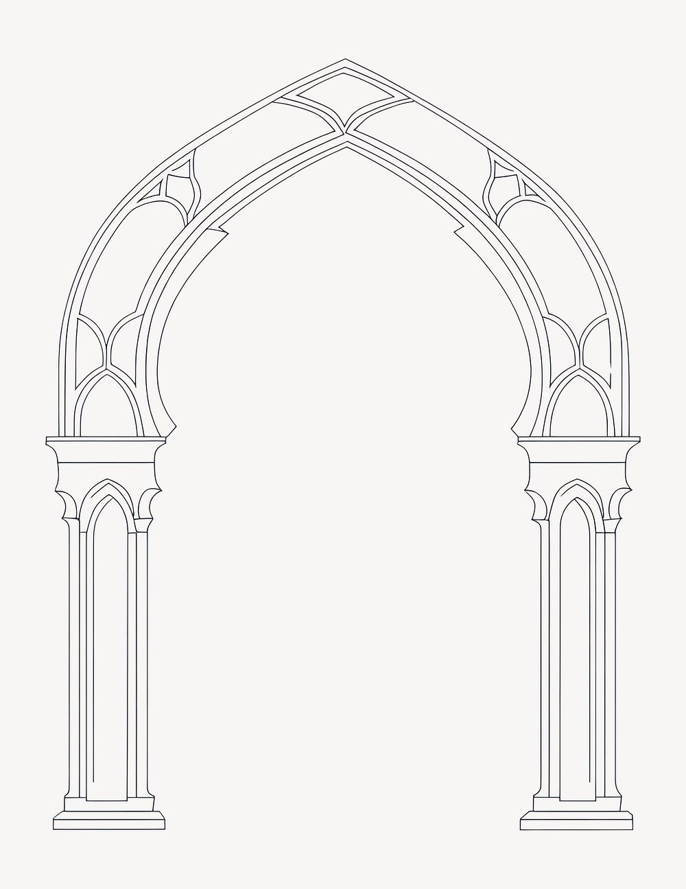 Arabic arch window architecture design | Free Vector Illustration ...