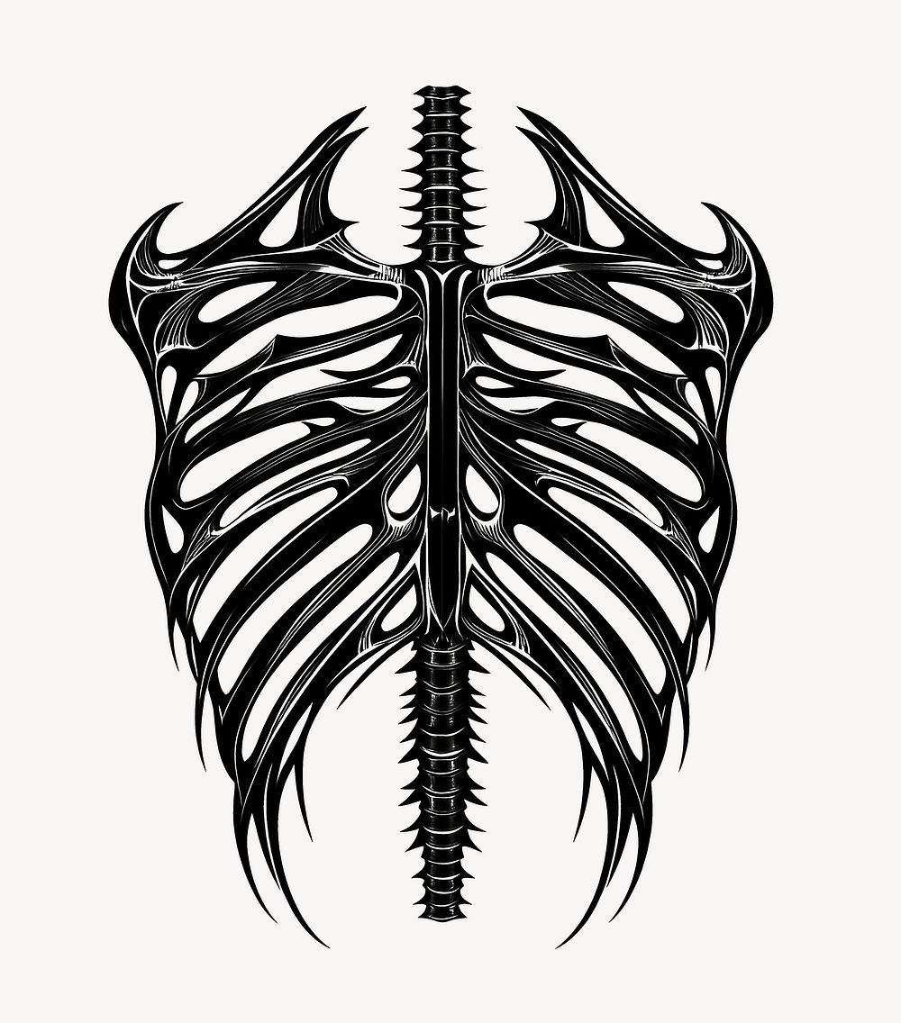 Rib cage gothic design white | Free Vector - rawpixel