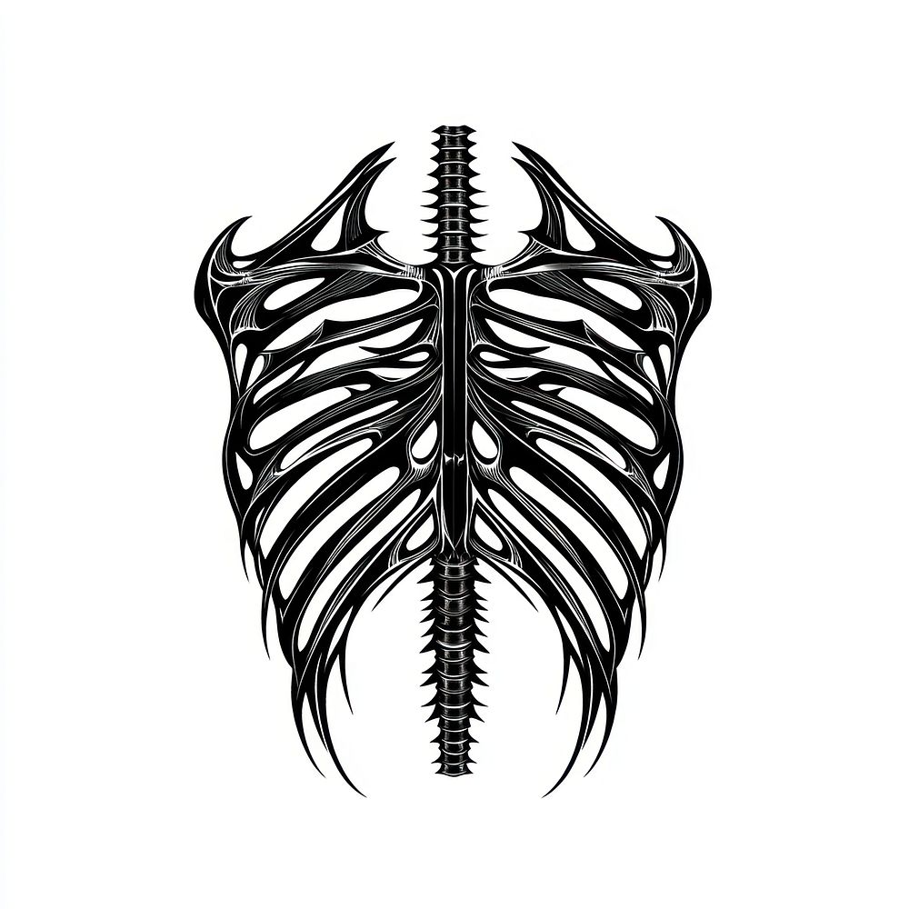 Rib cage gothic design white. | Free Photo Illustration - rawpixel