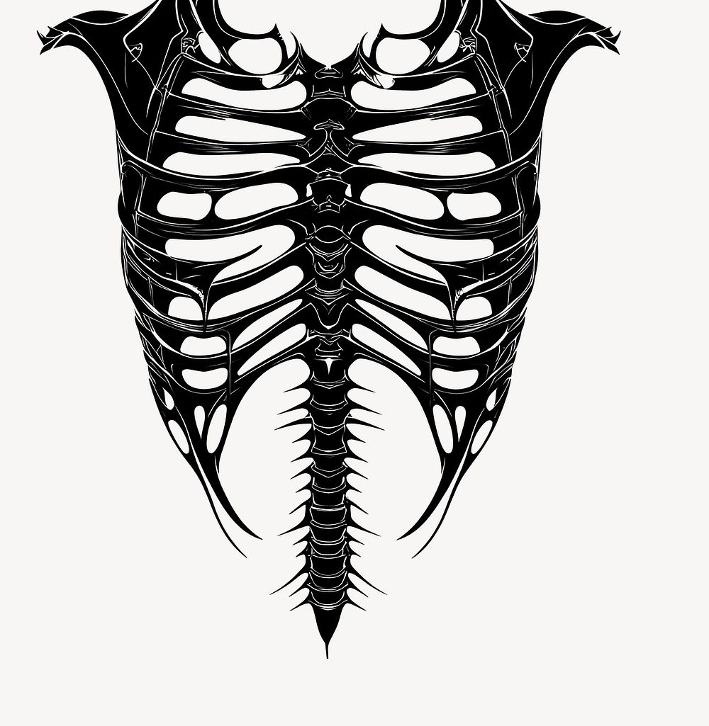 Rib cage design white illustration | Free Vector - rawpixel