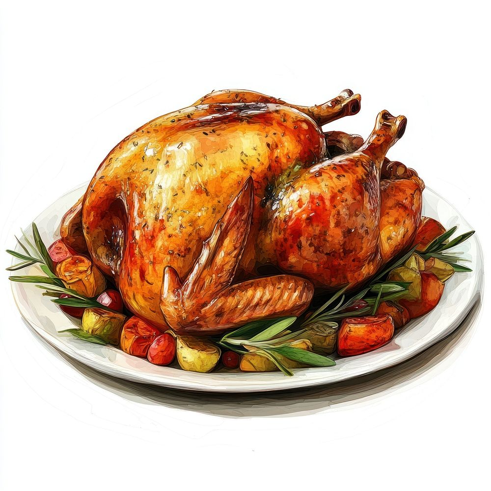 Whole roasted chicken background white | Free Photo Illustration - rawpixel