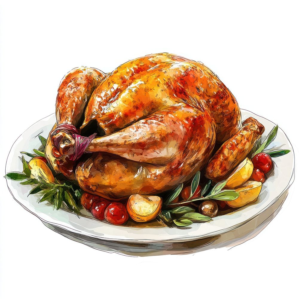 Whole roasted chicken background white | Free Photo Illustration - rawpixel