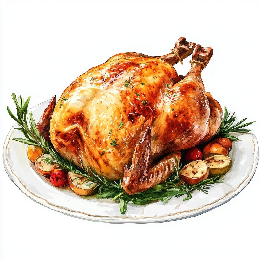 Whole roasted chicken background white | Free Photo Illustration - rawpixel