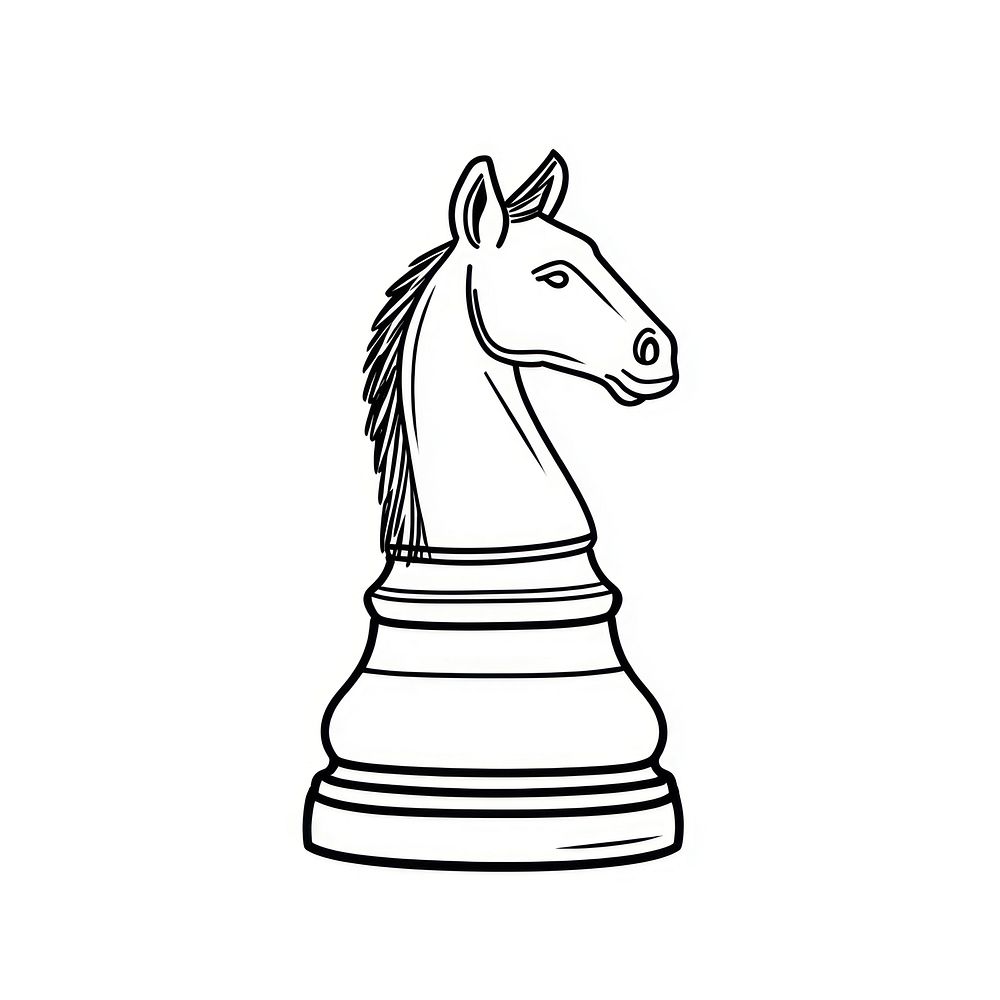 Horse knight chess drawing white | Free Photo Illustration - rawpixel