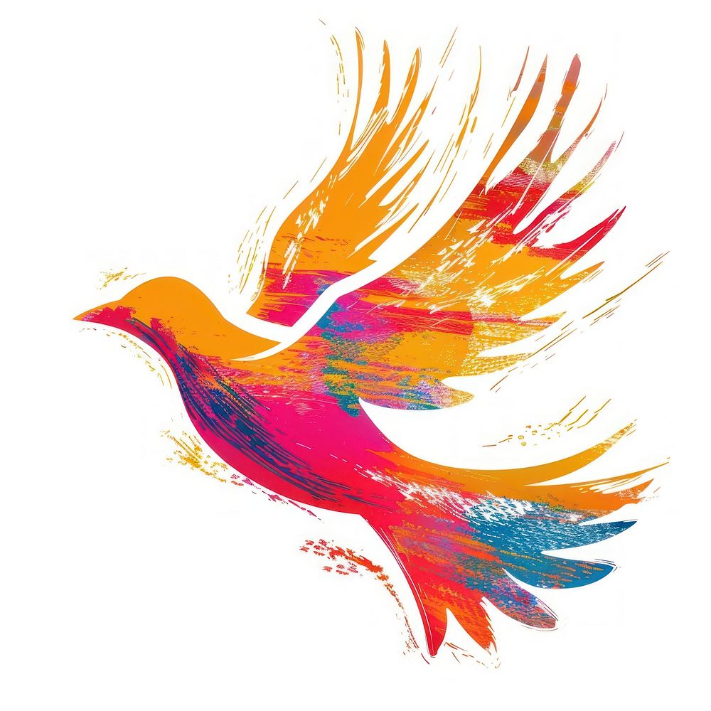 Flying bird shape illustration colorful | Free Photo Illustration ...