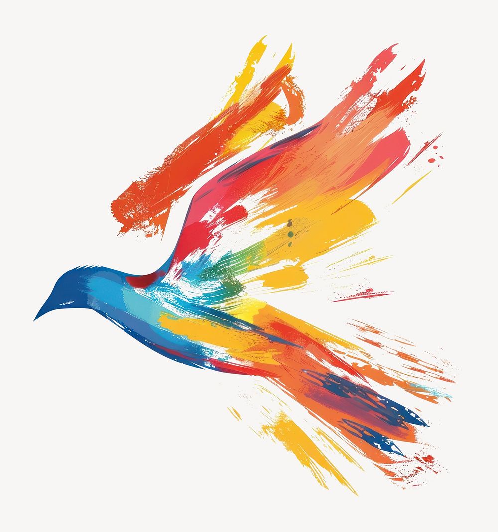 Flying bird shape illustration colorful | Free Vector - rawpixel
