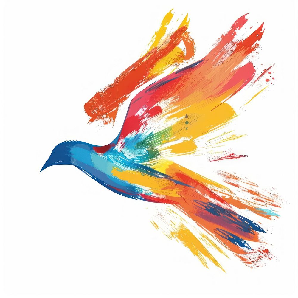 Flying bird shape illustration colorful | Free Photo Illustration ...