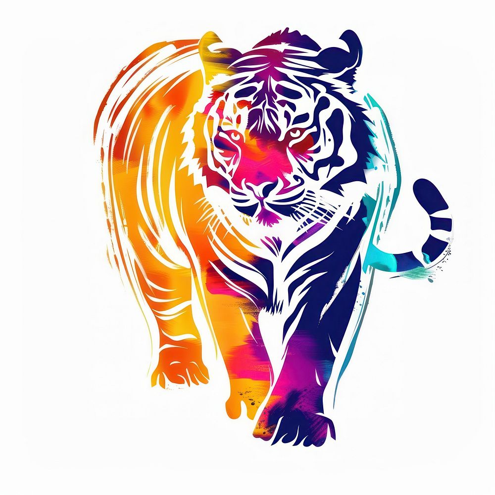 Tiger shape illustration wildlife colorful. | Free Photo Illustration ...