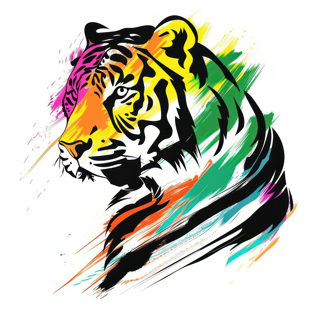 Tiger shape illustration wildlife colorful. | Free Photo Illustration ...