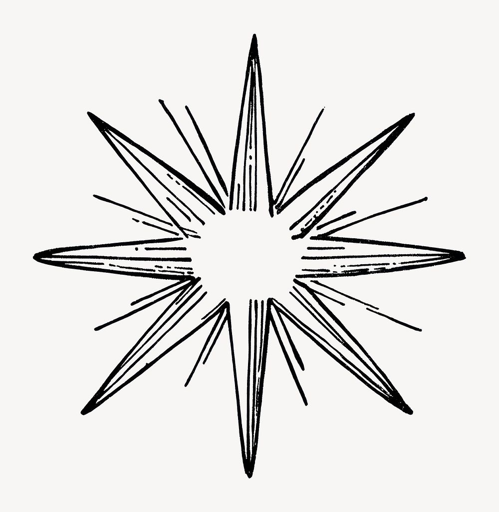Sparkle star shape sketch illustration | Free Vector - rawpixel