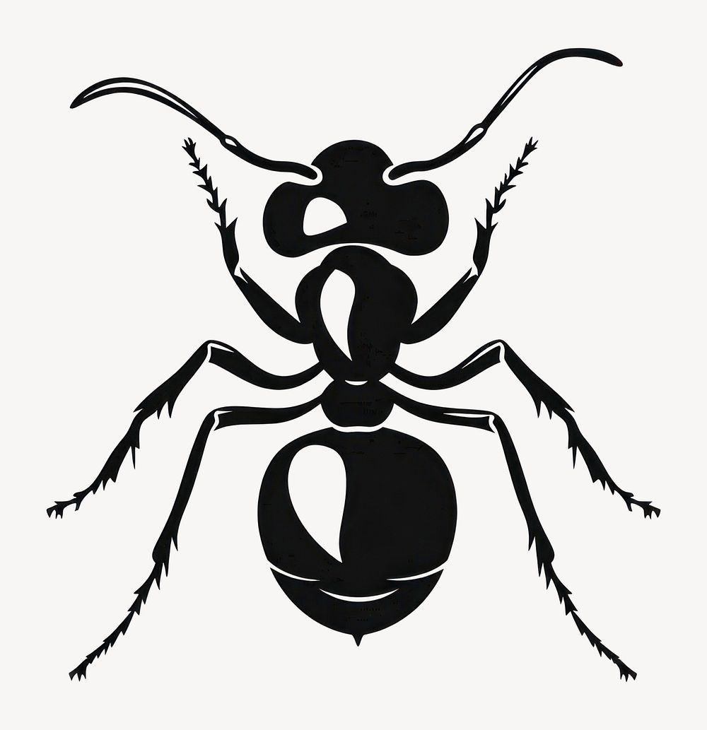Simple ant linear illustration stencil | Free Vector - rawpixel