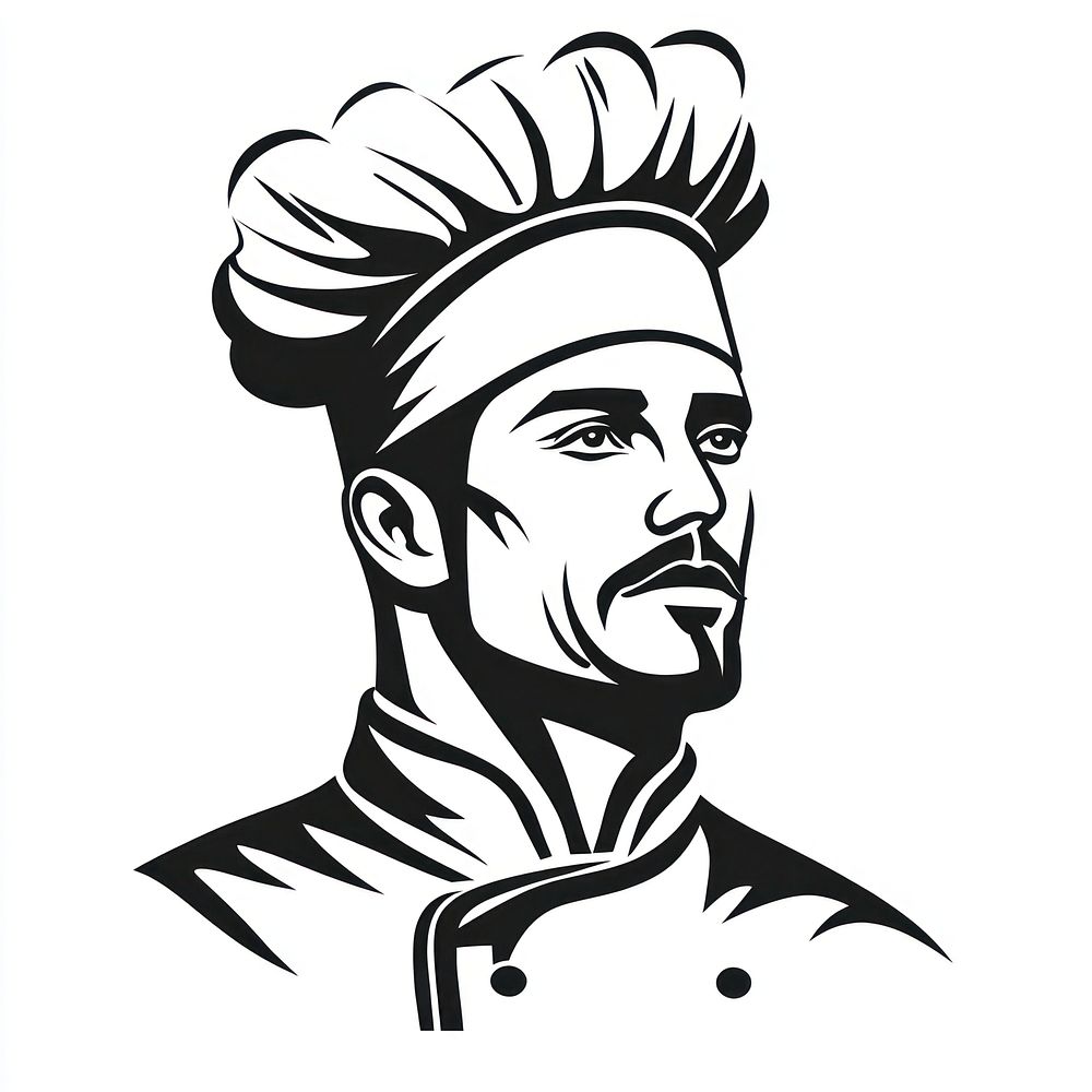 Chef art illustration stencil. | Free Photo Illustration - rawpixel