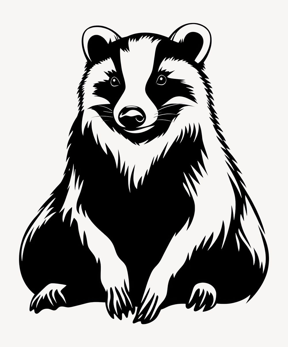 Simple badger full body linear | Free Vector - rawpixel