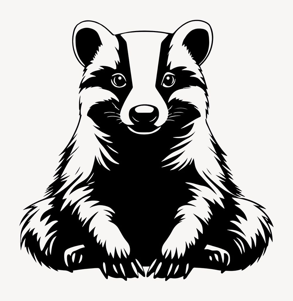 Simple badger full body linear | Free Vector - rawpixel