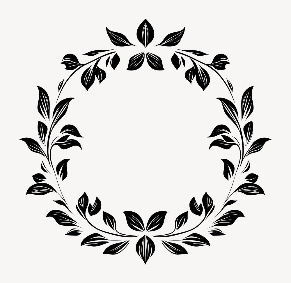 Simple oval leaf border linear | Free Vector - rawpixel