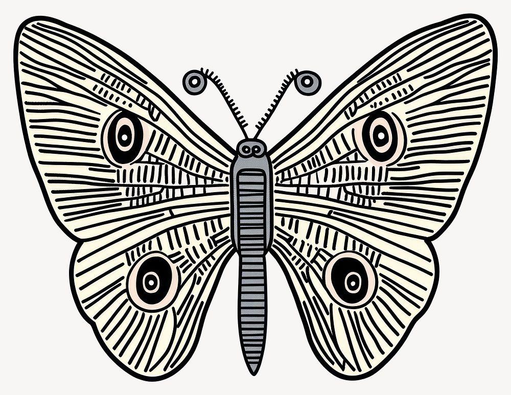 Vector outline butterfly art invertebrate | Free Vector - rawpixel