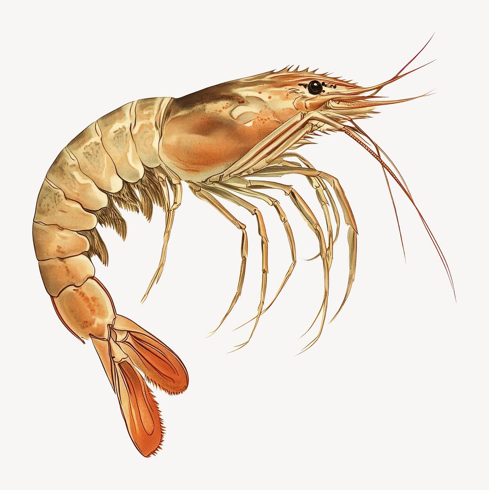 Shrimp illustration seafood invertebrate vector | Free Vector ...