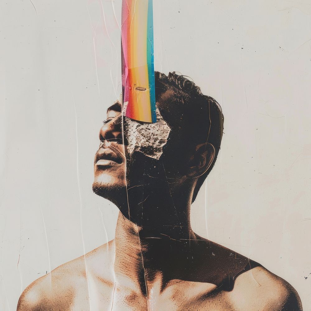 Man cry collage cutouts abstract | Free Photo Illustration - rawpixel