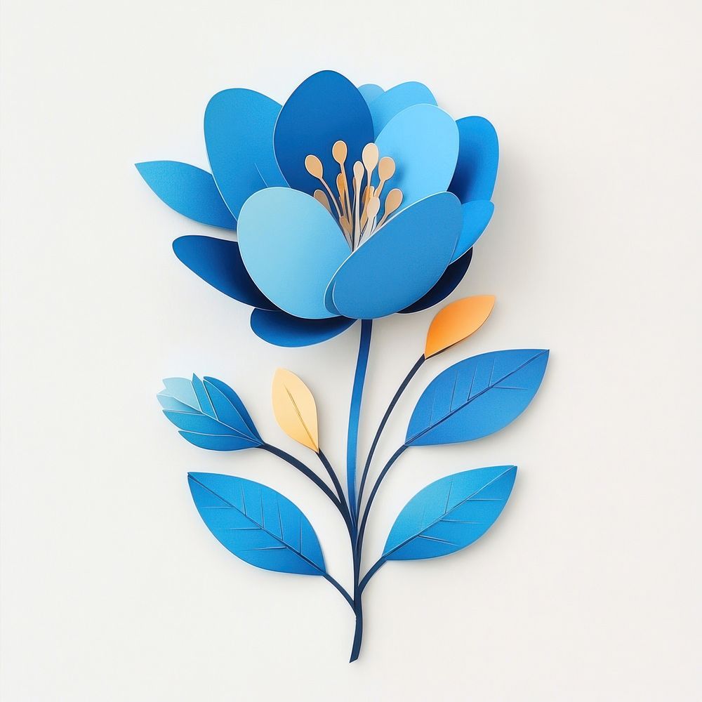 Blue flower craft paper art. | Free Photo - rawpixel