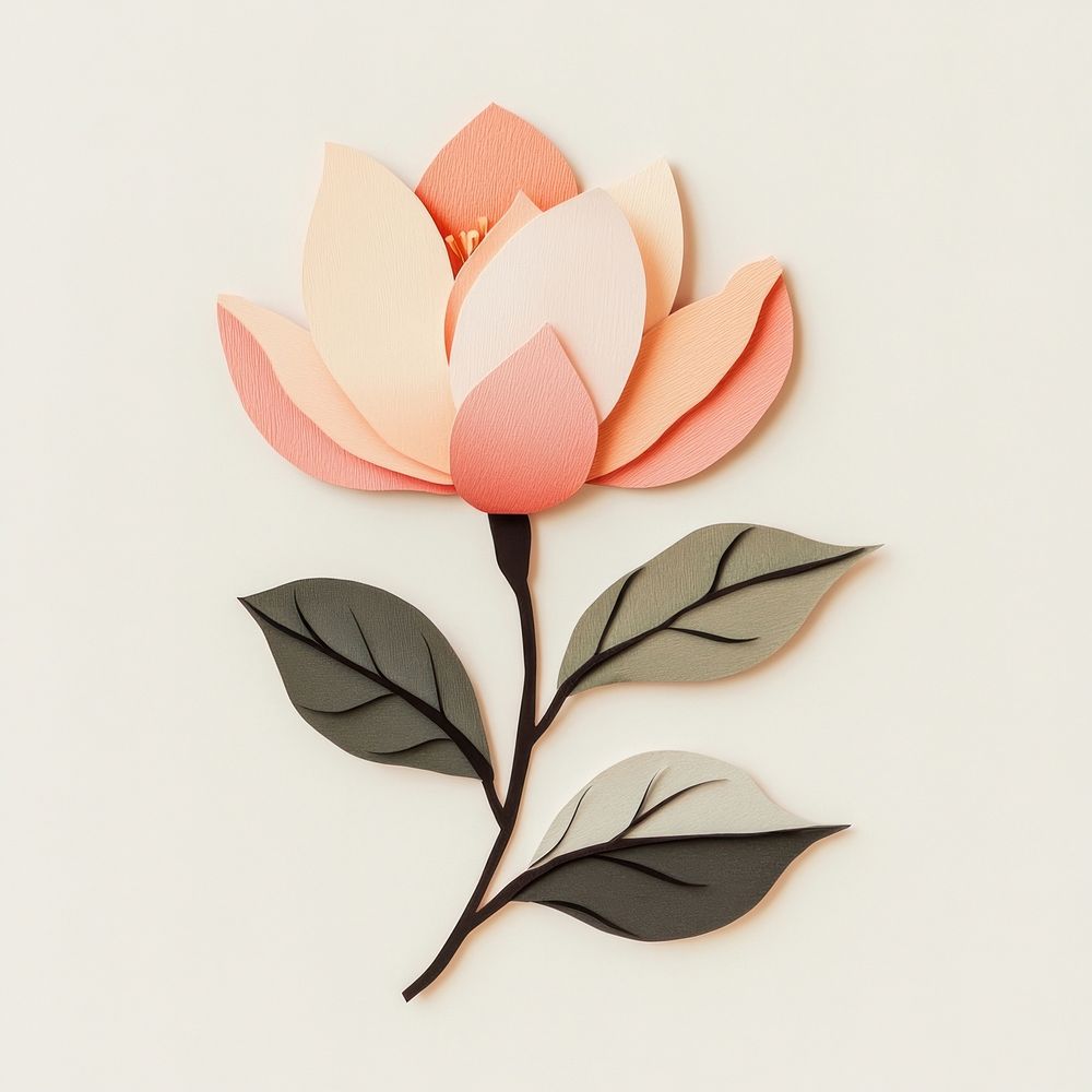 Magnolia flower paper craft art. | Free Photo - rawpixel
