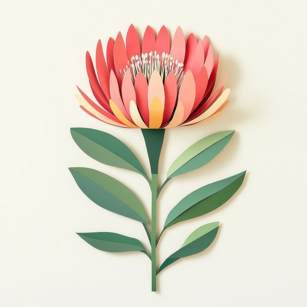 Protea flower paper craft art. | Free Photo - rawpixel
