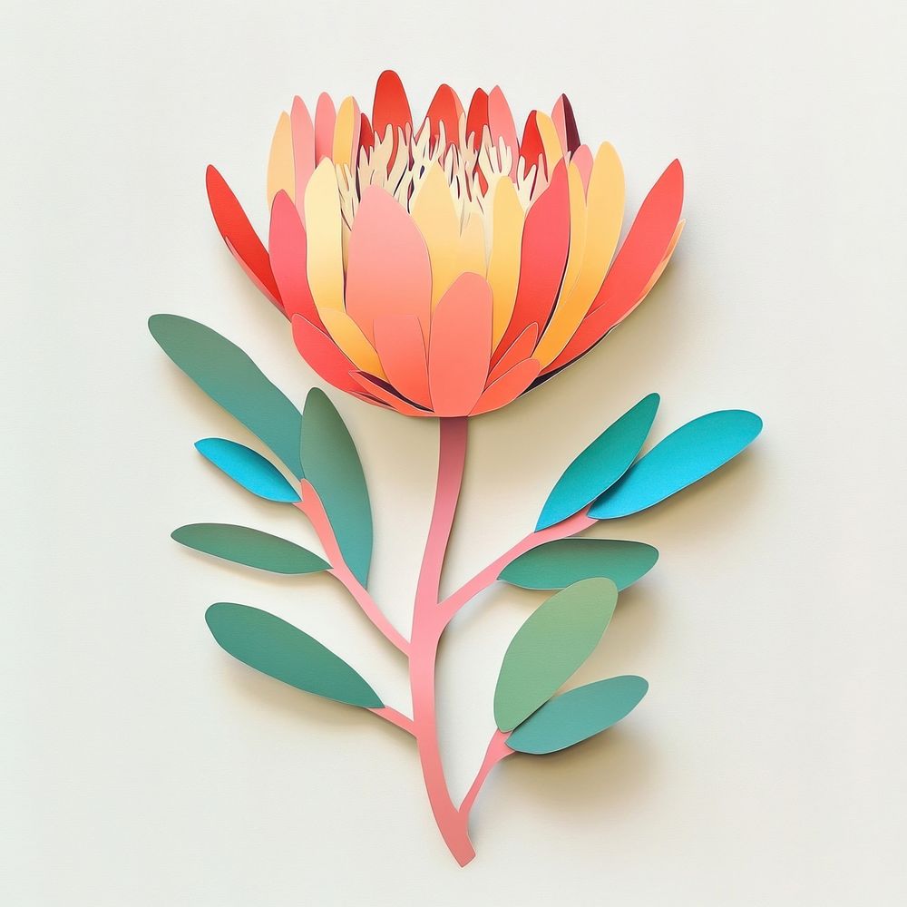Protea flower paper craft art. | Free Photo - rawpixel