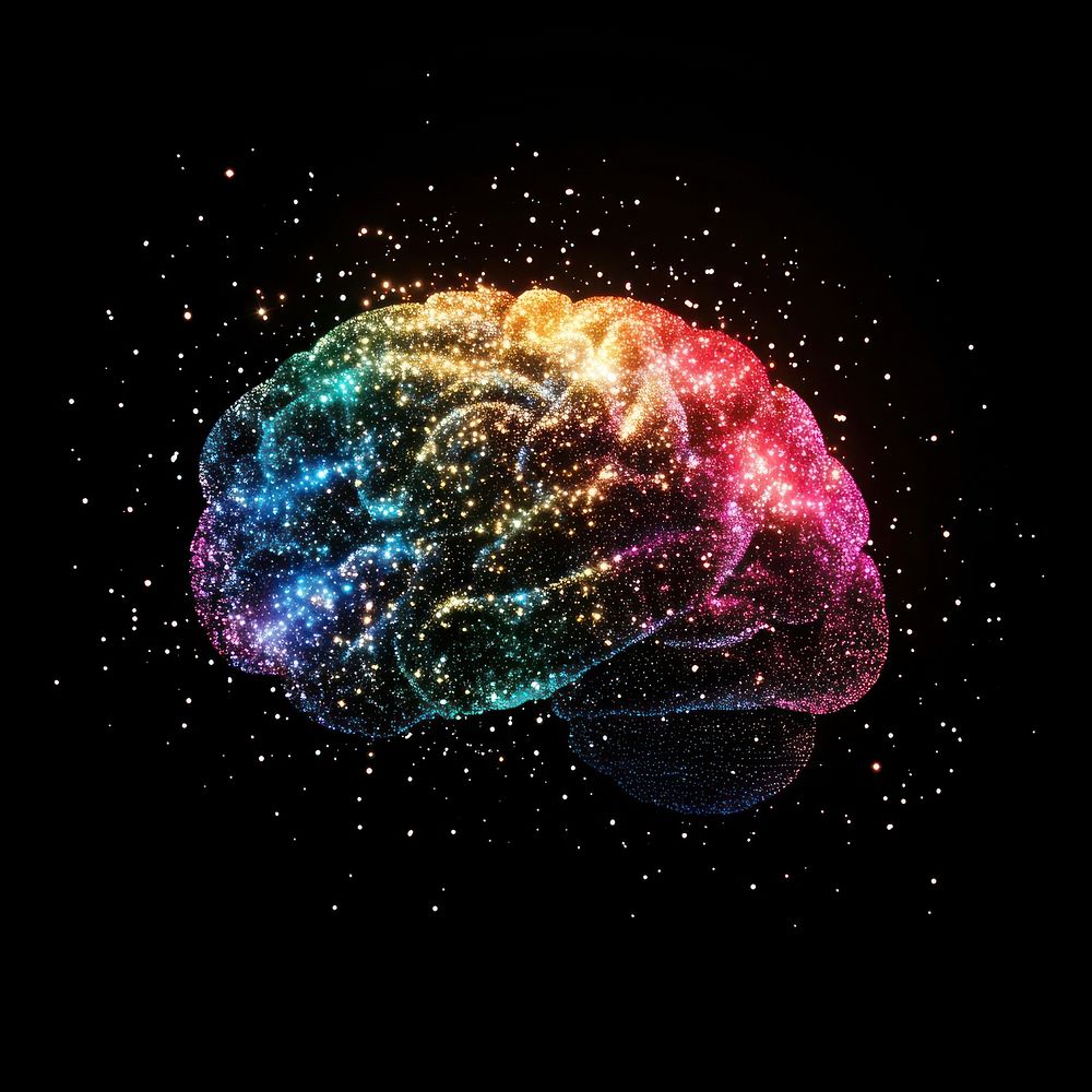 Colorful brain light glitter universe | Free Photo Illustration - rawpixel