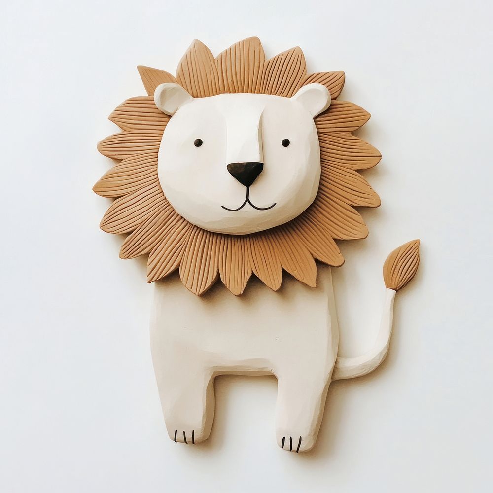 2d clay lion animal wood | Free Photo - rawpixel
