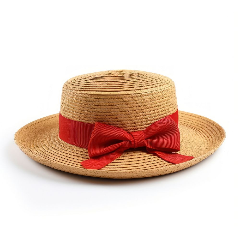 Straw hat ribbon red red | Free Photo - rawpixel
