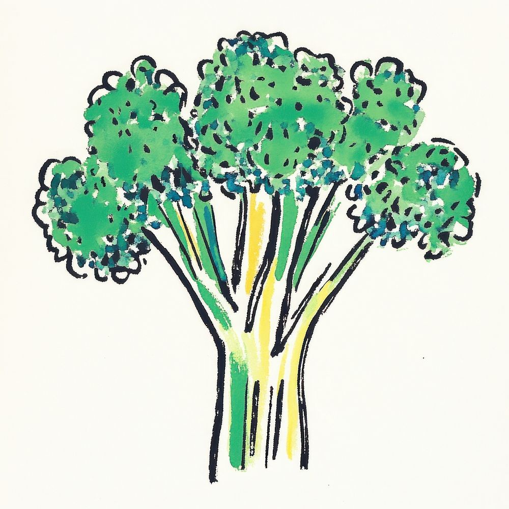 Green broccoli art illustration vegetable. | Free Photo Illustration ...