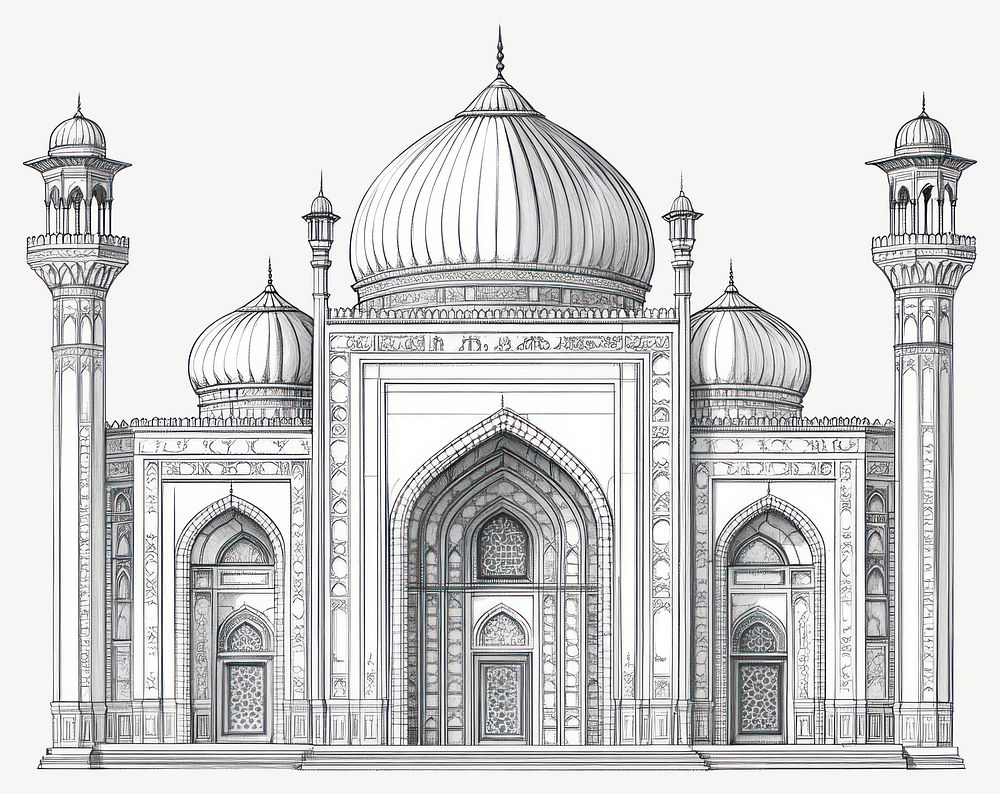 Islamic architecture drawing arches architectural | Free Vector - rawpixel