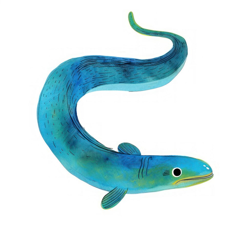 Cute electric eel fish illustration | Free Photo Illustration - rawpixel