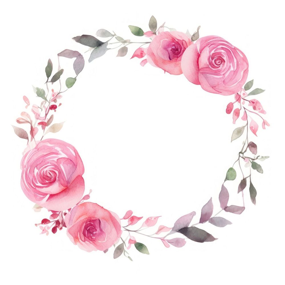 Rose circle border roses illustration | Free Photo Illustration - rawpixel
