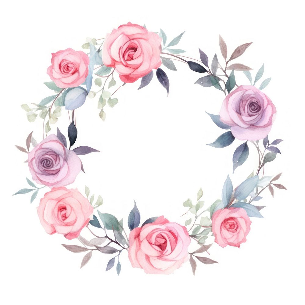 Rose circle border illustration watercolor | Free Photo Illustration ...