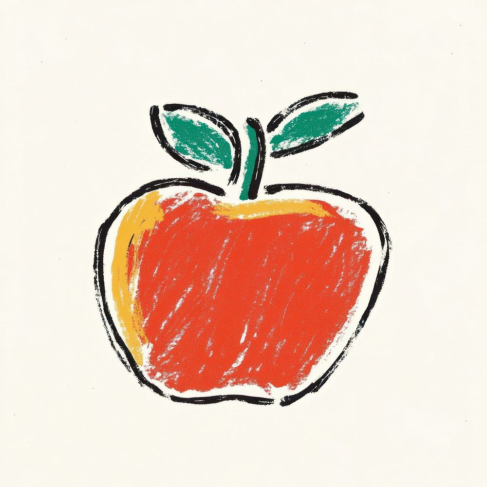 Apple art illustration drawing. | Free Photo Illustration - rawpixel