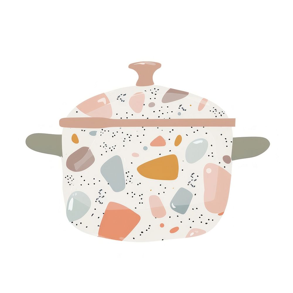 Terrazzo cooker logo pot illustration | Free Photo Illustration - rawpixel