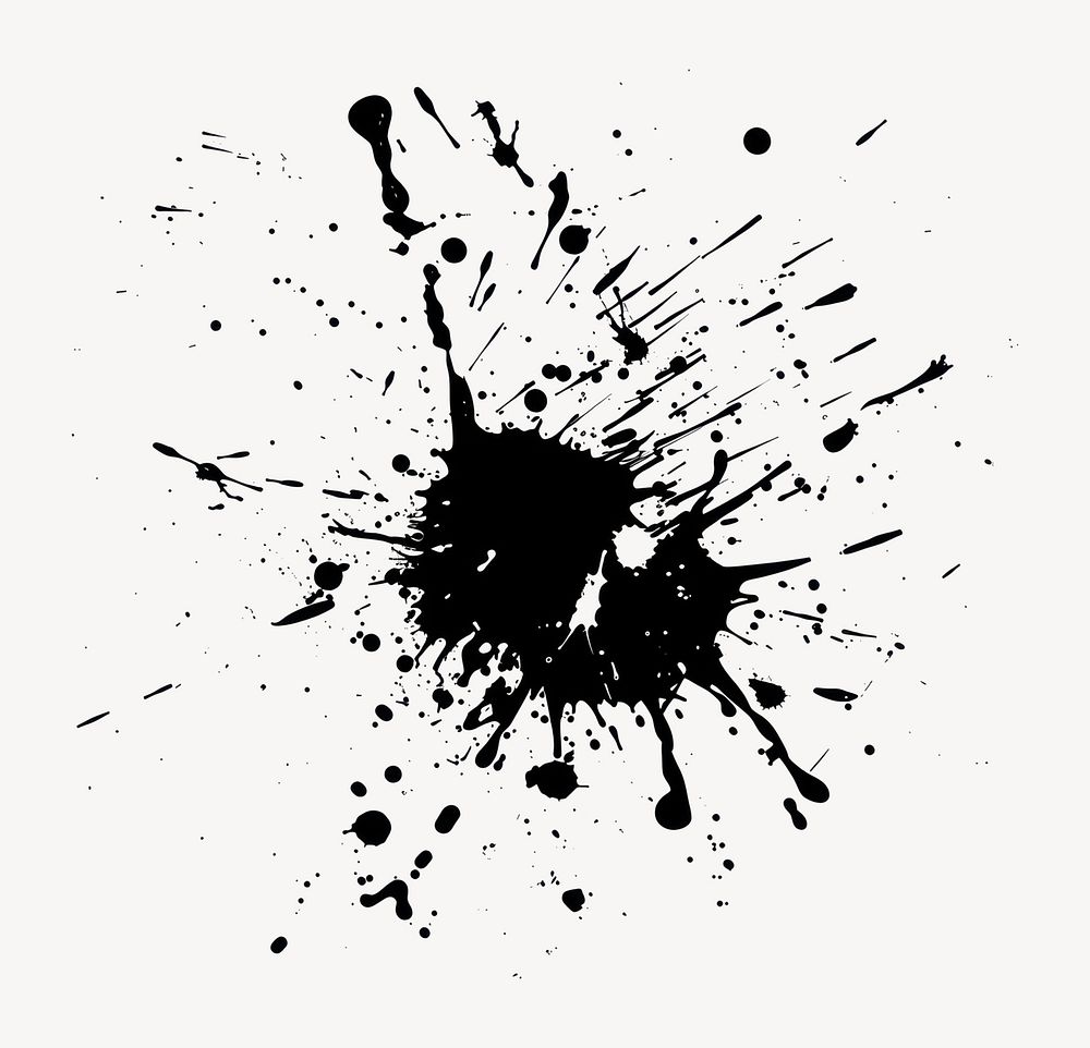 Simple real ink splatter black | Free Vector Illustration - rawpixel