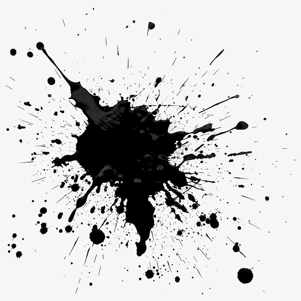 Simple real ink splatter black | Free Vector Illustration - rawpixel