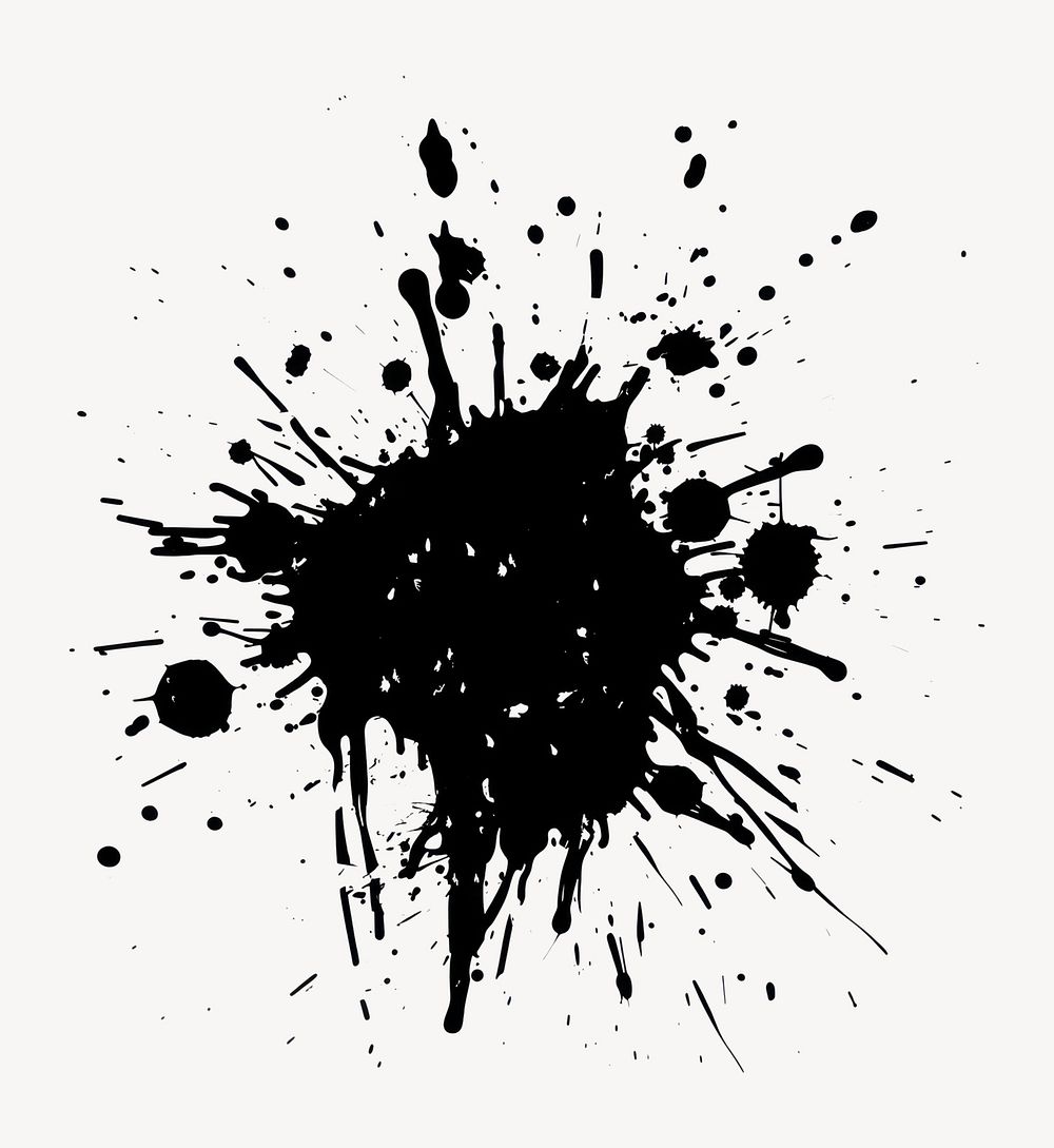 Simple real ink splatter black | Free Vector Illustration - rawpixel