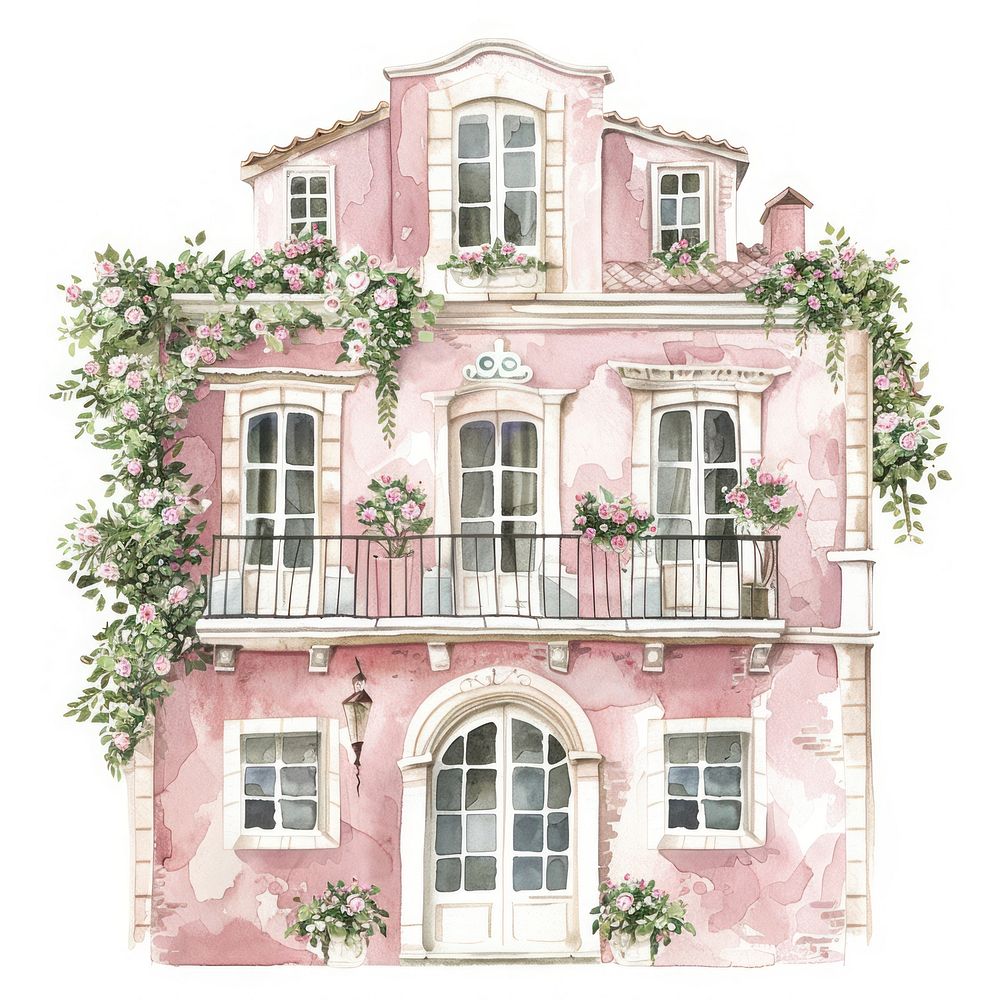 Classic building vines architecture illustration. | Free Photo ...