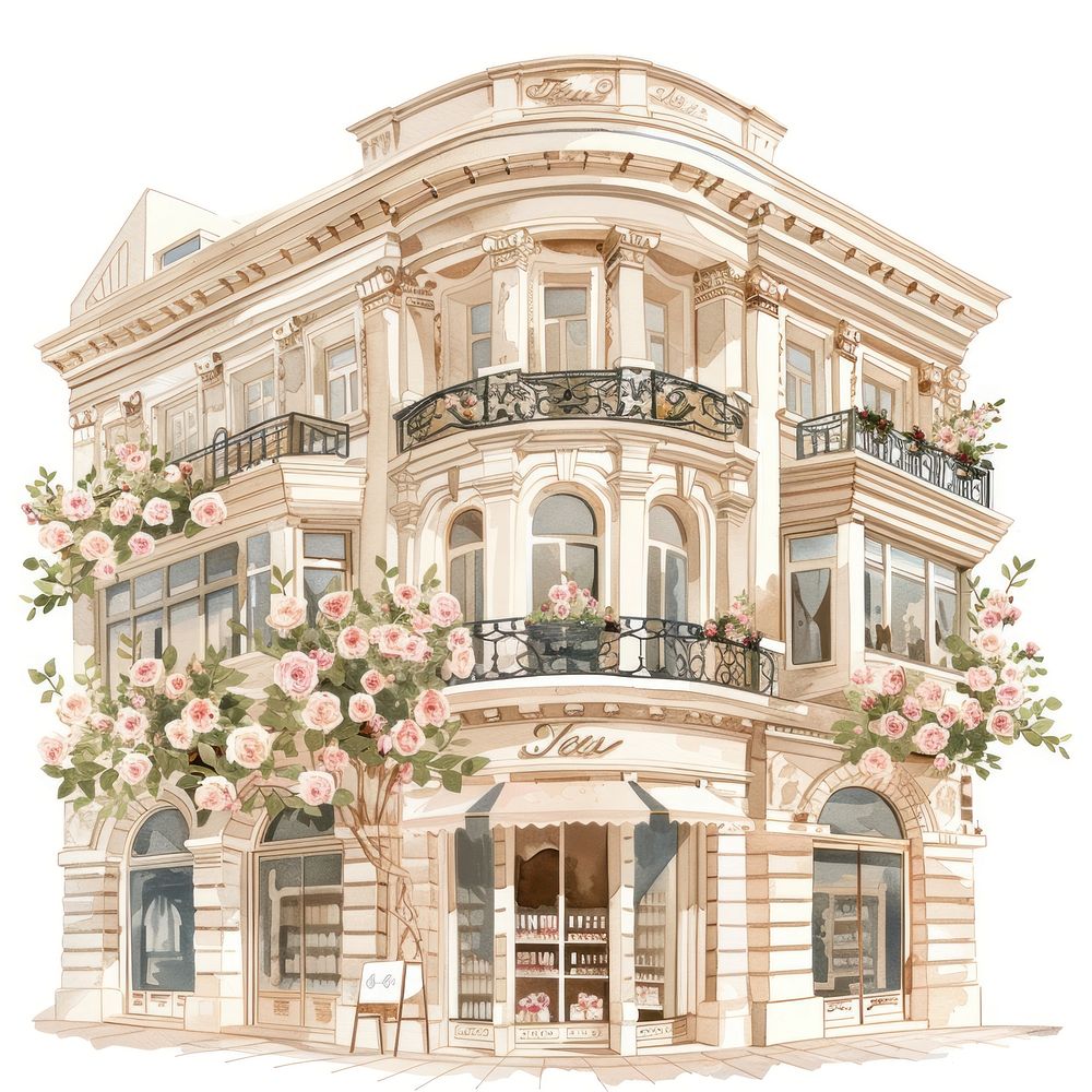 Classic department store architecture illustration | Free Photo ...