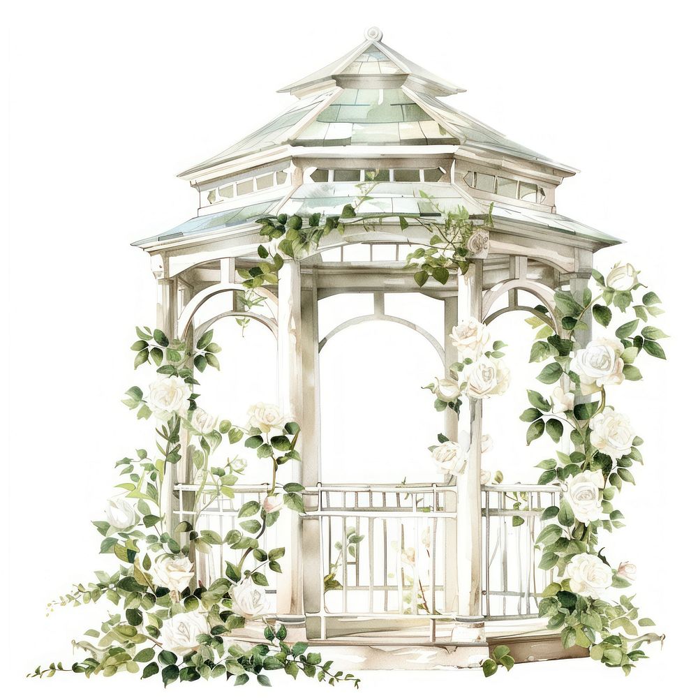 Classic pavilion building architecture illustration | Free Photo ...