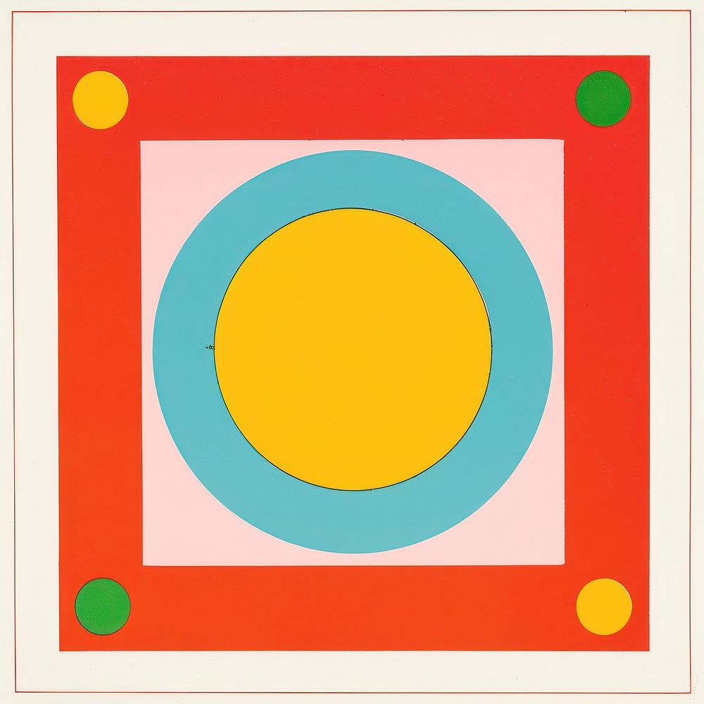 Red square green dots yellow | Free Photo Illustration - rawpixel