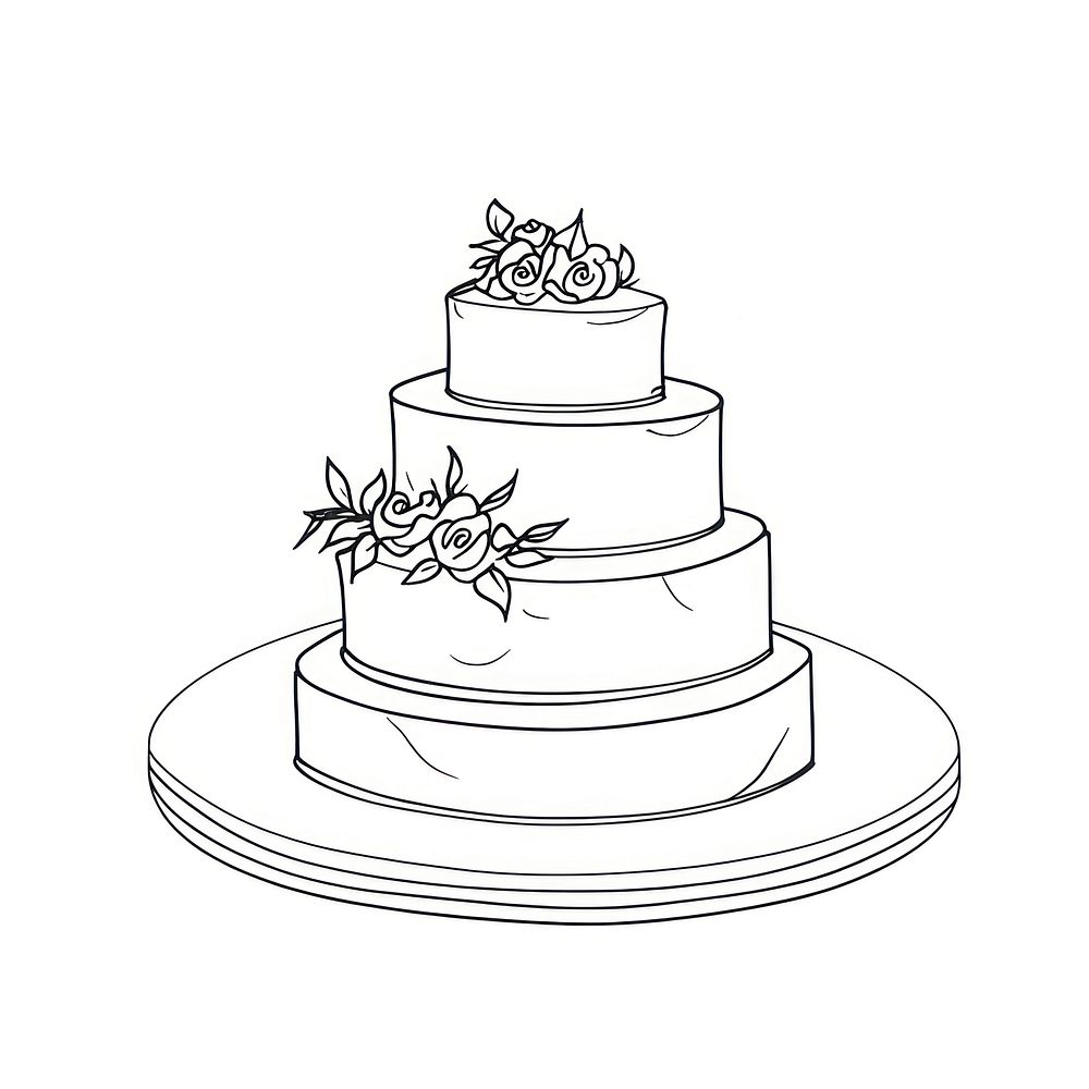 Wedding cake drawing dessert white. | Free Photo Illustration - rawpixel