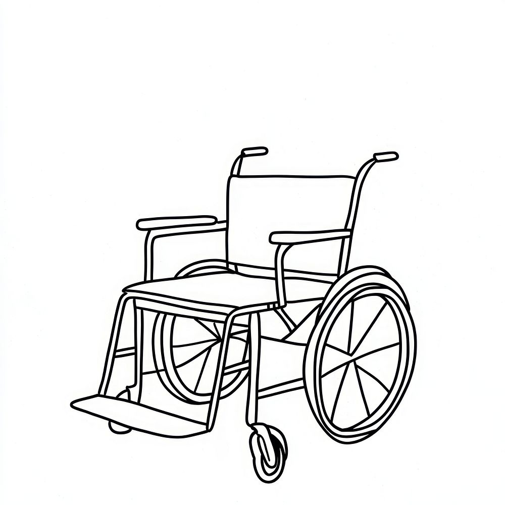 Wheelchair drawing simple line. | Free Photo Illustration - rawpixel