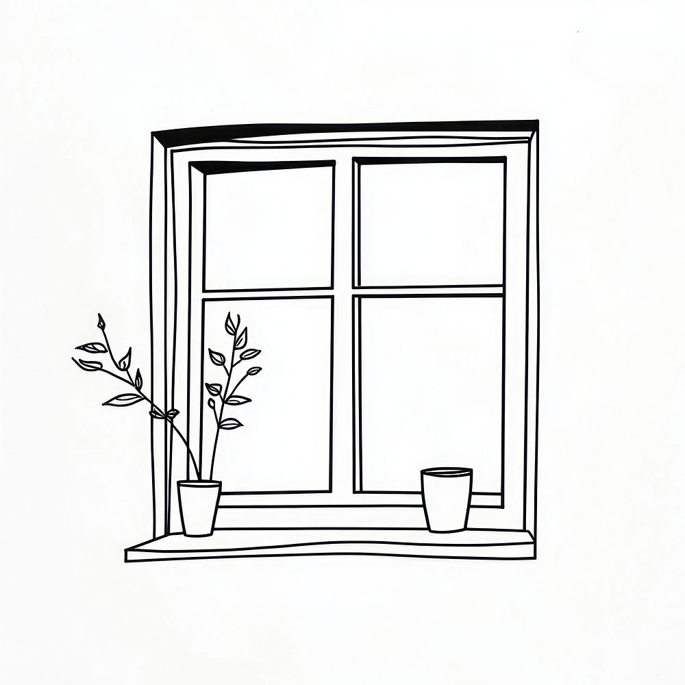 Window art drawing sketch. | Free Photo Illustration - rawpixel