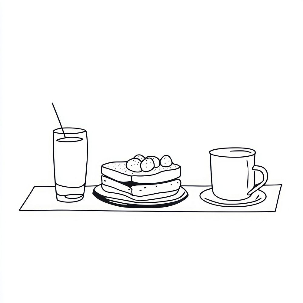 Breakfast drawing art coffee. | Free Photo Illustration - rawpixel