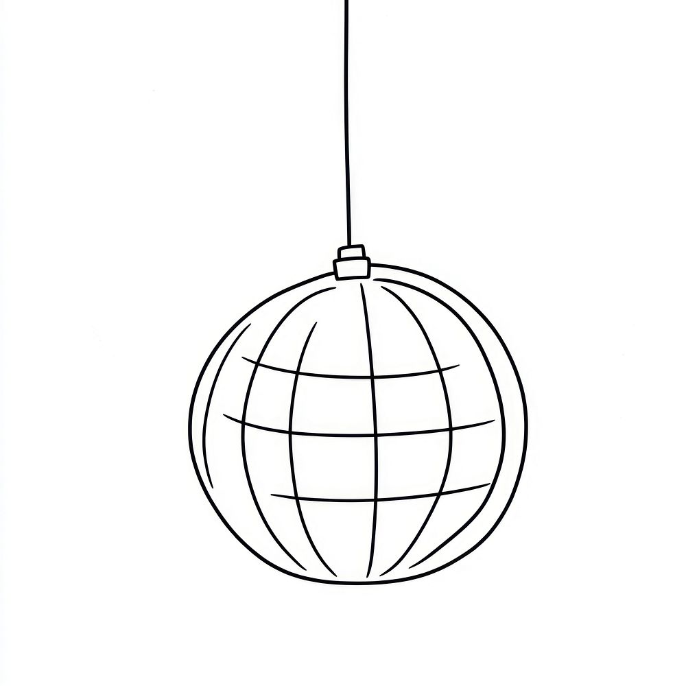 Disco ball simple white line | Free Photo Illustration - rawpixel