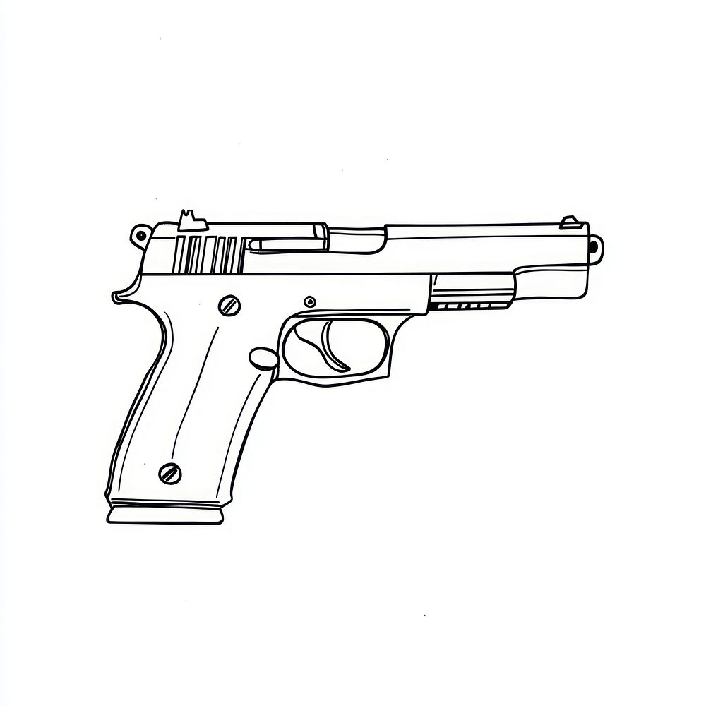 Gun firearm handgun drawing. | Free Photo Illustration - rawpixel