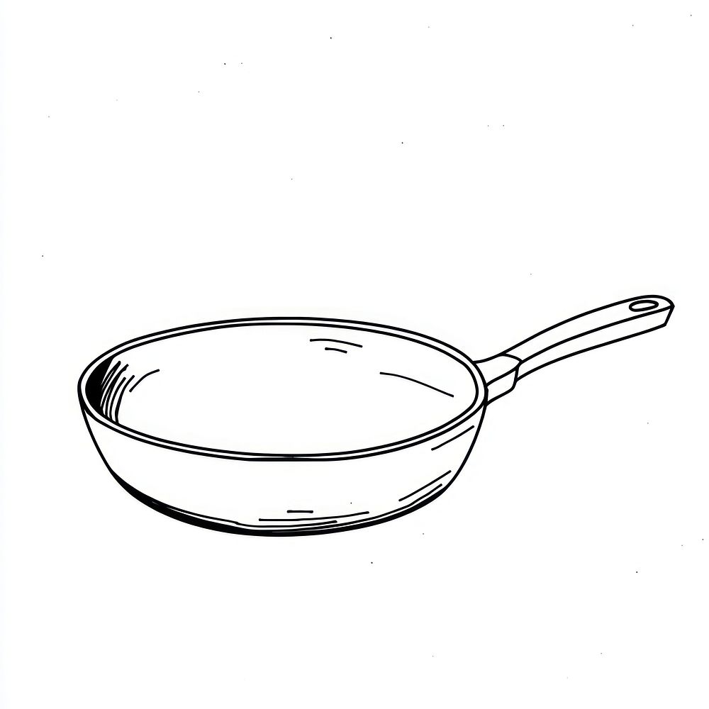 Pan cookware drawing white. | Free Photo Illustration - rawpixel